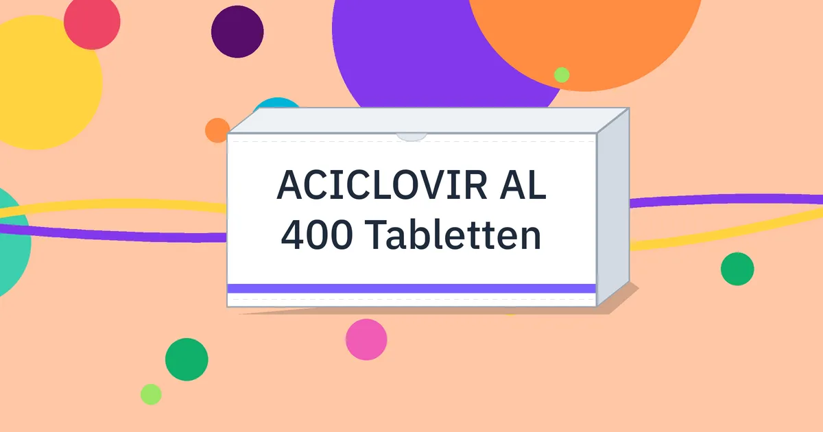 Symbolbild: Packung mit der Aufschrift ACICLOVIR AL 400 Tabletten (PZN 07558107) – Verfügbarkeit und Bezug in Apotheken in Frankfurt am Main