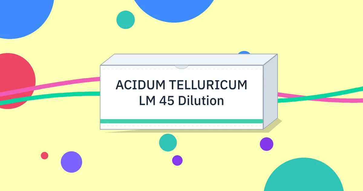 Symbolbild: Packung mit der Aufschrift ACIDUM TELLURICUM LM 45 Dilution (PZN 13288190) – Verfügbarkeit und Bezug in Apotheken in Frankfurt am Main