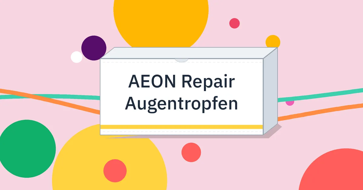 Symbolbild: Packung mit der Aufschrift AEON Repair Augentropfen (PZN 15235542) – Verfügbarkeit und Bezug in Apotheken in Frankfurt am Main