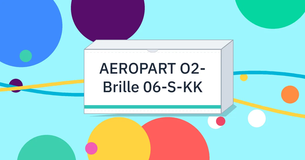 Symbolbild: Packung mit der Aufschrift AEROPART O2-Brille 06-S-KK (PZN 02330842) – Verfügbarkeit und Bezug in Apotheken in Frankfurt am Main