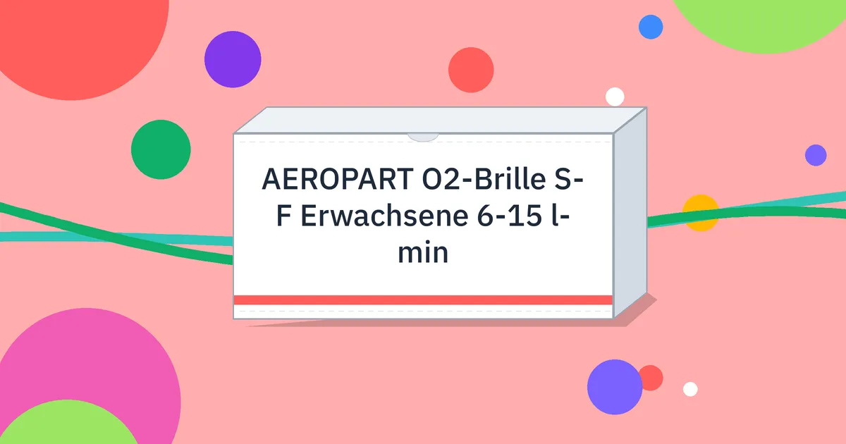 Symbolbild: Packung mit der Aufschrift AEROPART O2-Brille S-F Erwachsene 6-15 l-min (PZN 01075626) – Verfügbarkeit und Bezug in Apotheken in Frankfurt am Main