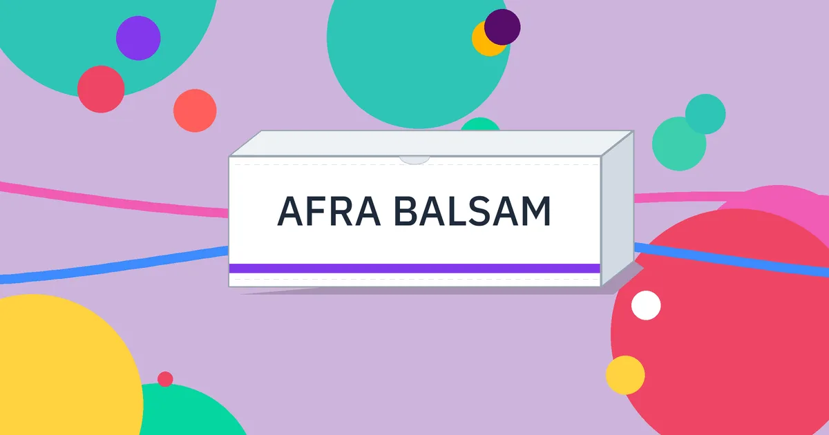 Symbolbild: Packung mit der Aufschrift AFRA BALSAM (PZN 05489678) – Verfügbarkeit und Bezug in Apotheken in Frankfurt am Main