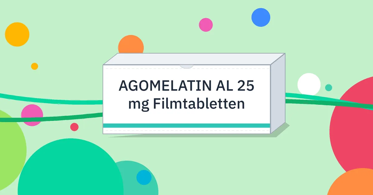 Symbolbild: Packung mit der Aufschrift AGOMELATIN AL 25 mg Filmtabletten (PZN 14286419) – Verfügbarkeit und Bezug in Apotheken in Frankfurt am Main