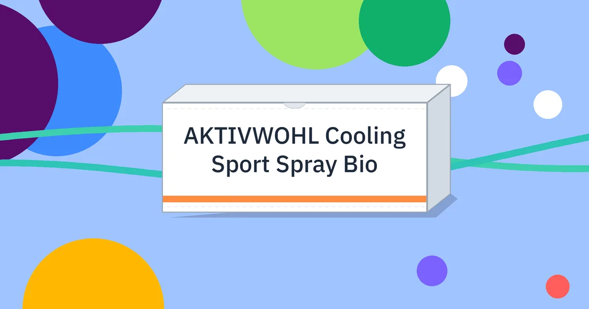 Symbolbild: Packung mit der Aufschrift AKTIVWOHL Cooling Sport Spray Bio (PZN 18248054) – Verfügbarkeit und Bezug in Apotheken in Frankfurt am Main