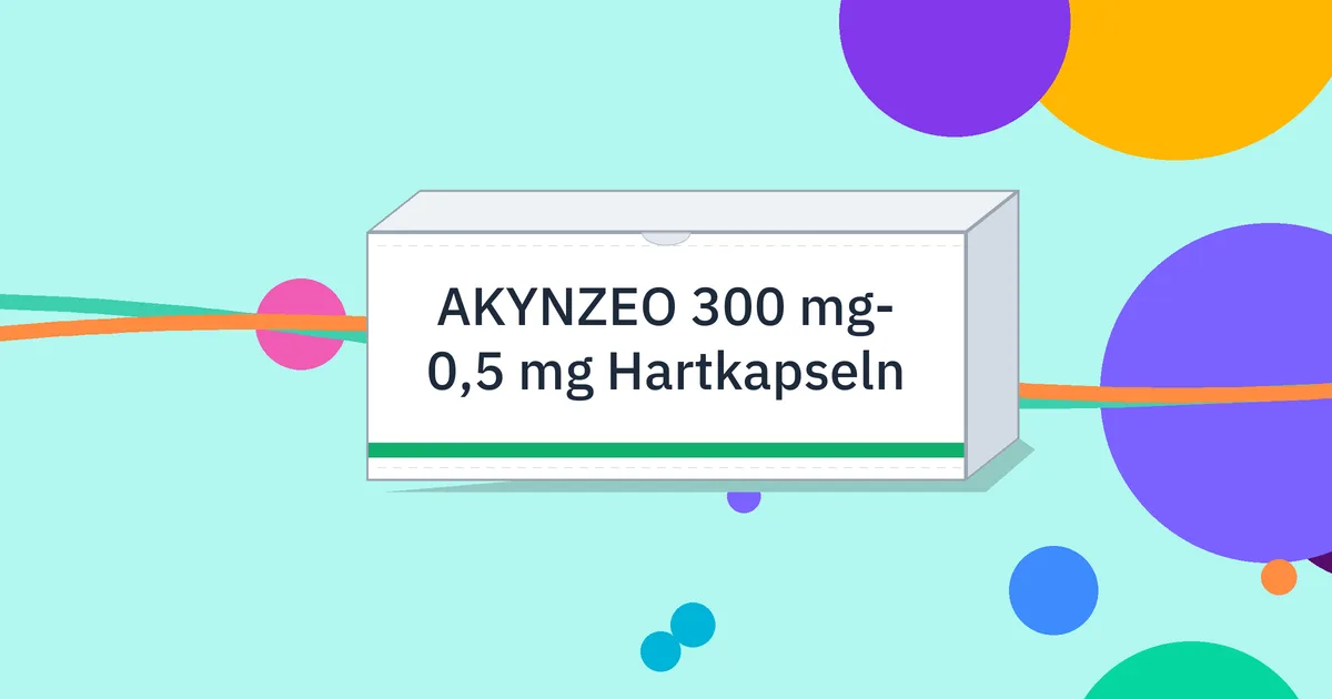 Symbolbild: Packung mit der Aufschrift AKYNZEO 300 mg-0,5 mg Hartkapseln (PZN 19484911) – Verfügbarkeit und Bezug in Apotheken in Frankfurt am Main
