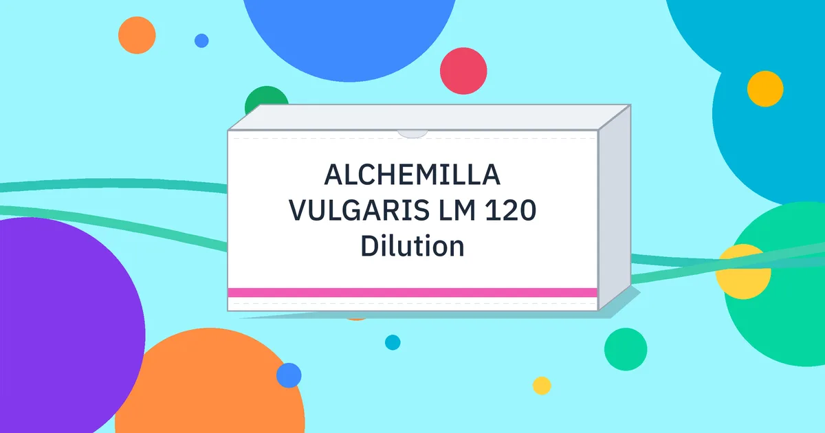Symbolbild: Packung mit der Aufschrift ALCHEMILLA VULGARIS LM 120 Dilution (PZN 13309087) – Verfügbarkeit und Bezug in Apotheken in Frankfurt am Main