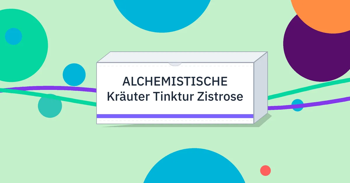Symbolbild: Packung mit der Aufschrift ALCHEMISTISCHE Kräuter Tinktur Zistrose (PZN 17418531) – Verfügbarkeit und Bezug in Apotheken in Frankfurt am Main