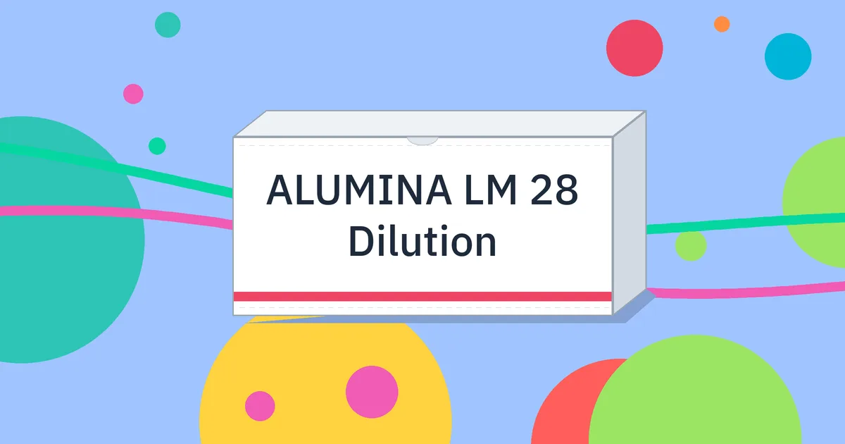Symbolbild: Packung mit der Aufschrift ALUMINA LM 28 Dilution (PZN 12758618) – Verfügbarkeit und Bezug in Apotheken in Frankfurt am Main