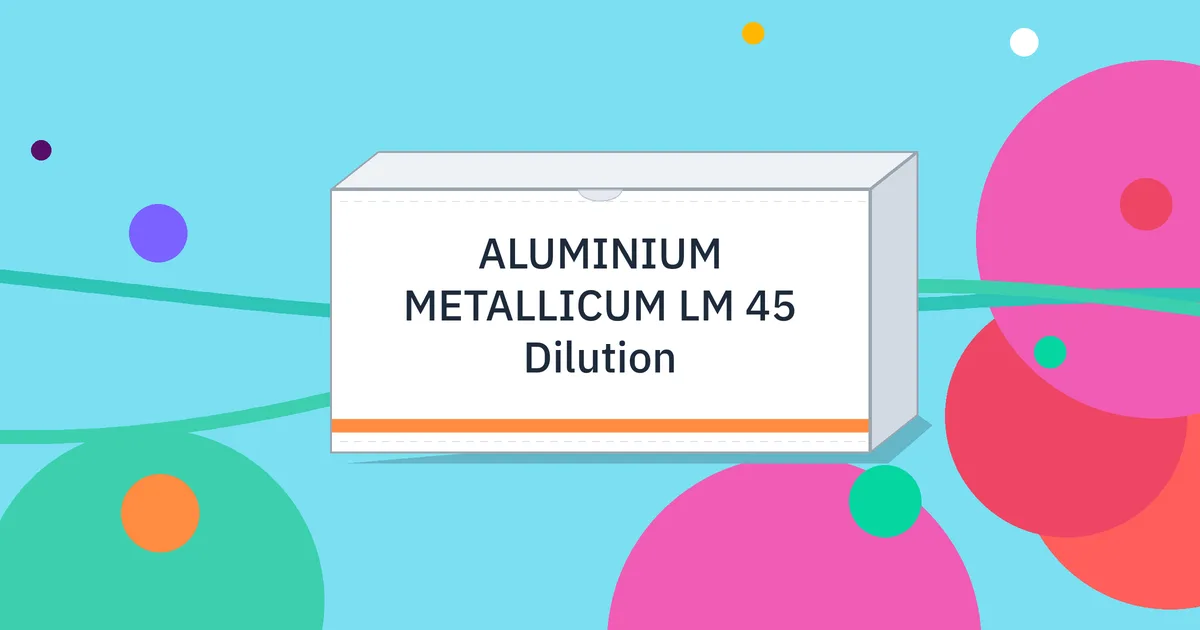 Symbolbild: Packung mit der Aufschrift ALUMINIUM METALLICUM LM 45 Dilution (PZN 12759612) – Verfügbarkeit und Bezug in Apotheken in Frankfurt am Main