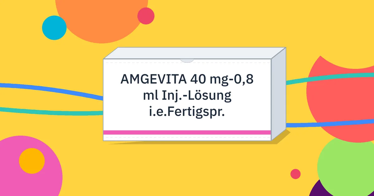 Symbolbild: Packung mit der Aufschrift AMGEVITA 40 mg-0,8 ml Inj.-Lösung i.e.Fertigspr. (PZN 15395464) – Verfügbarkeit und Bezug in Apotheken in Frankfurt am Main