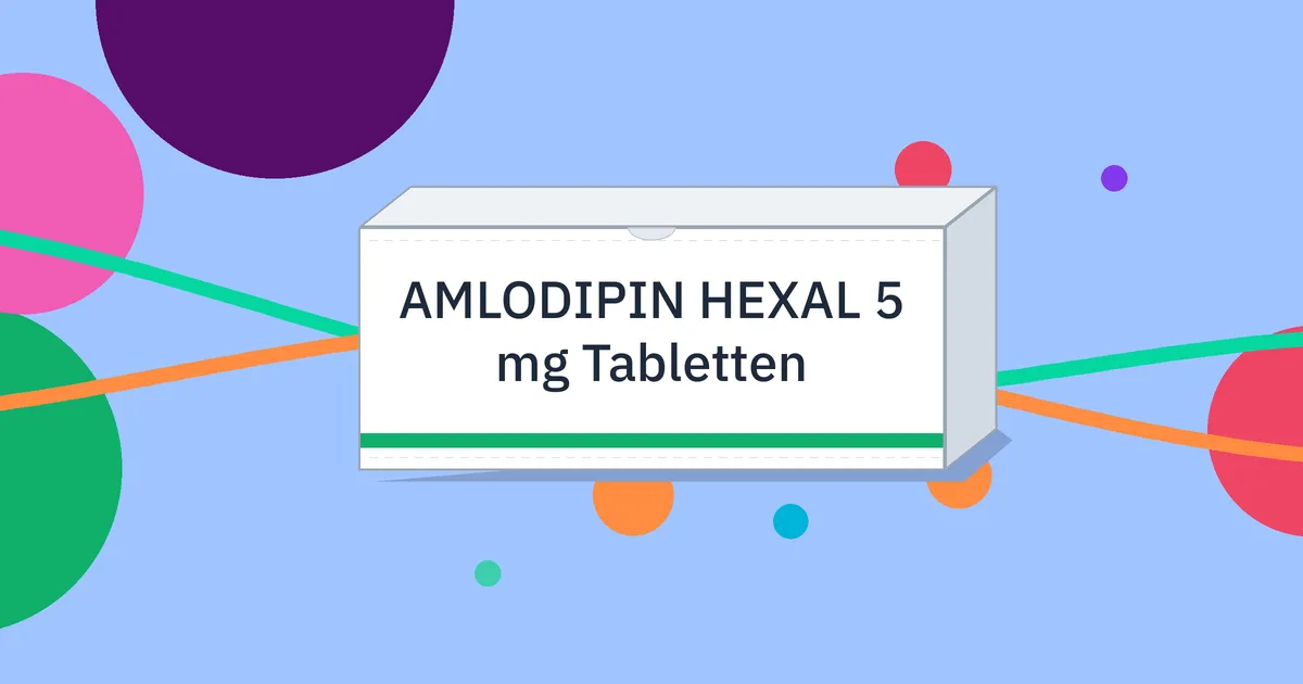 Symbolbild: Packung mit der Aufschrift AMLODIPIN HEXAL 5 mg Tabletten (PZN 07018581) – Verfügbarkeit und Bezug in Apotheken in Frankfurt am Main