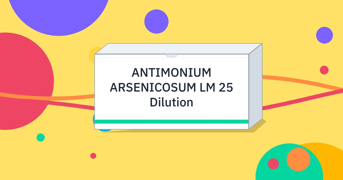 Symbolbild: Packung mit der Aufschrift ANTIMONIUM ARSENICOSUM LM 25 Dilution (PZN 13372329) – Verfügbarkeit und Bezug in Apotheken in Frankfurt am Main
