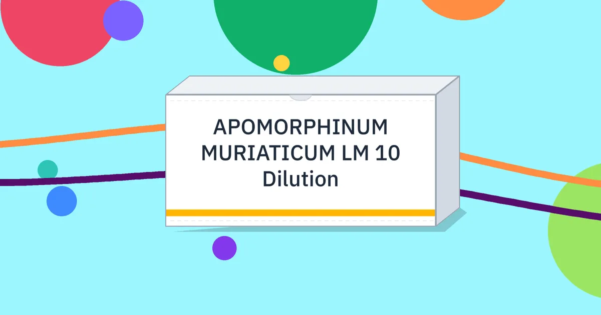 Symbolbild: Packung mit der Aufschrift APOMORPHINUM MURIATICUM LM 10 Dilution (PZN 13381067) – Verfügbarkeit und Bezug in Apotheken in Frankfurt am Main