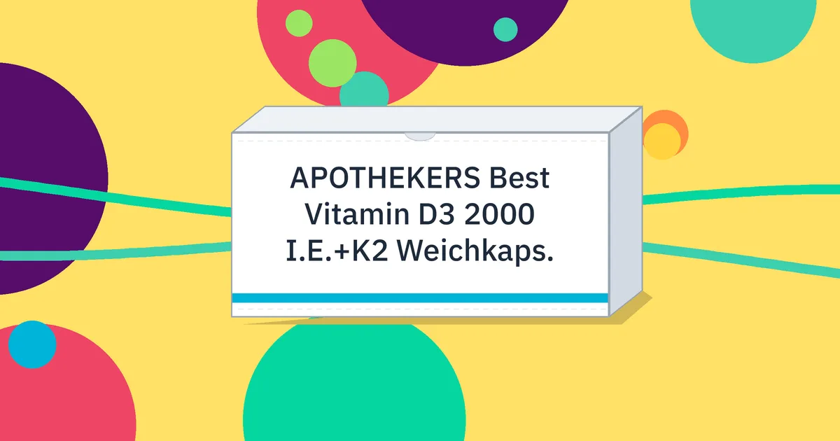 Symbolbild: Packung mit der Aufschrift APOTHEKERS Best Vitamin D3 2000 I.E.+K2 Weichkaps. (PZN 20355811) – Verfügbarkeit und Bezug in Apotheken in Frankfurt am Main