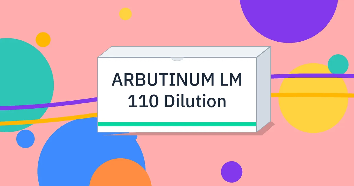 Symbolbild: Packung mit der Aufschrift ARBUTINUM LM 110 Dilution (PZN 13387199) – Verfügbarkeit und Bezug in Apotheken in Frankfurt am Main