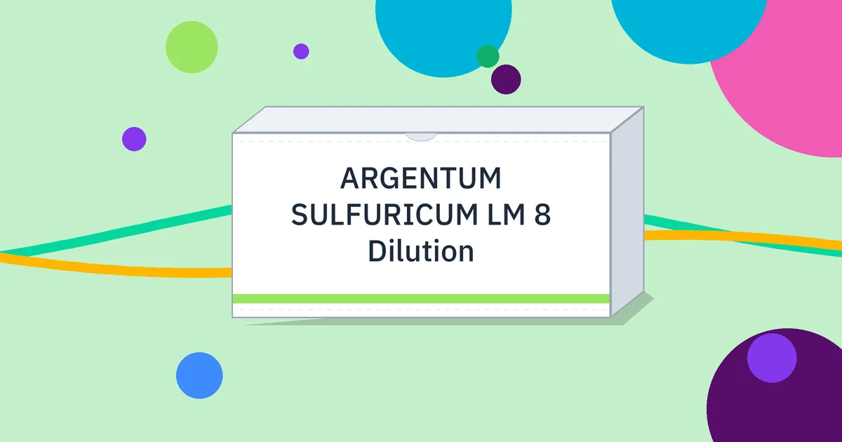 Symbolbild: Packung mit der Aufschrift ARGENTUM SULFURICUM LM 8 Dilution (PZN 12769987) – Verfügbarkeit und Bezug in Apotheken in Frankfurt am Main