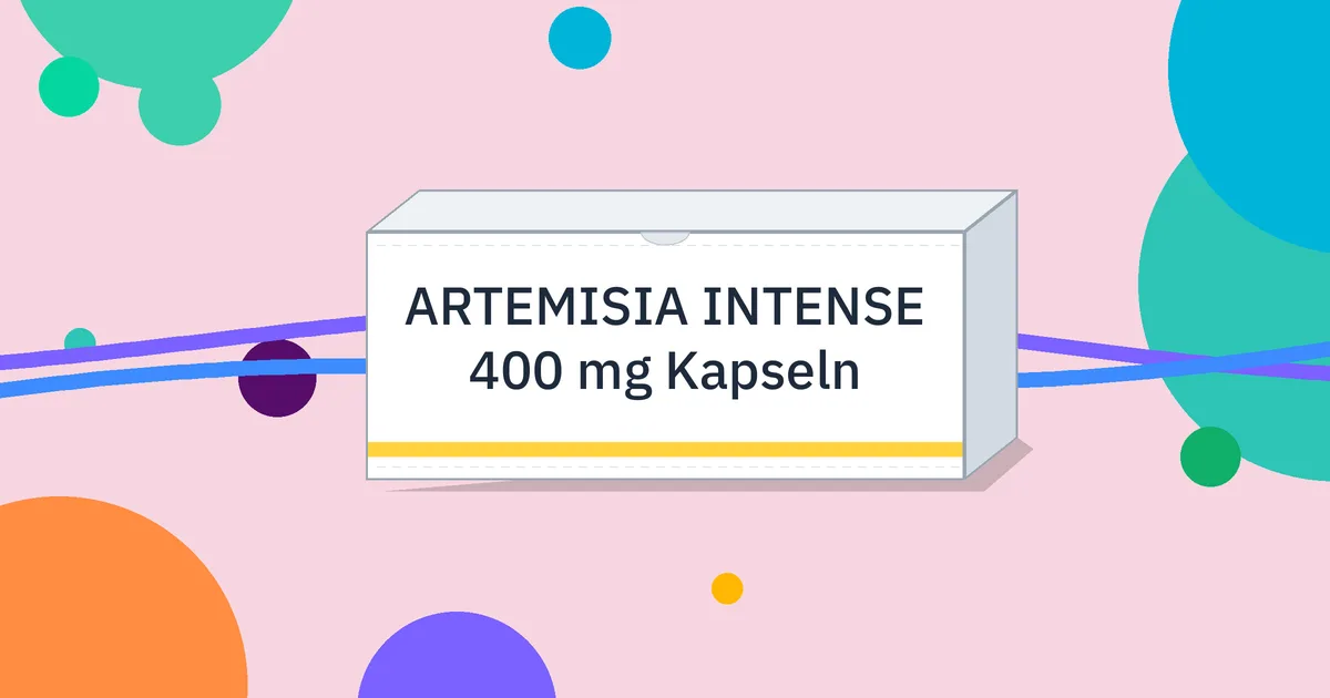 Symbolbild: Packung mit der Aufschrift ARTEMISIA INTENSE 400 mg Kapseln (PZN 18423801) – Verfügbarkeit und Bezug in Apotheken in Frankfurt am Main