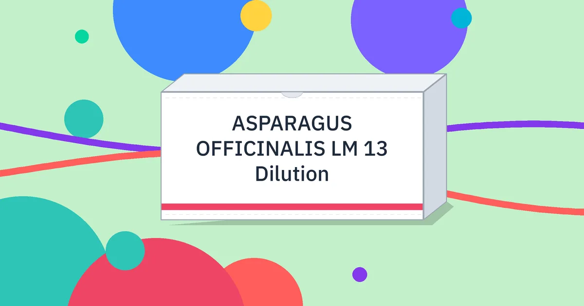 Symbolbild: Packung mit der Aufschrift ASPARAGUS OFFICINALIS LM 13 Dilution (PZN 13402881) – Verfügbarkeit und Bezug in Apotheken in Frankfurt am Main