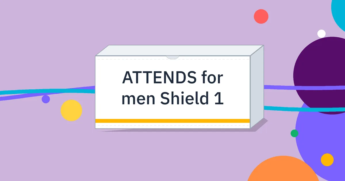 Symbolbild: Packung mit der Aufschrift ATTENDS for men Shield 1 (PZN 07529270) – Verfügbarkeit und Bezug in Apotheken in Frankfurt am Main