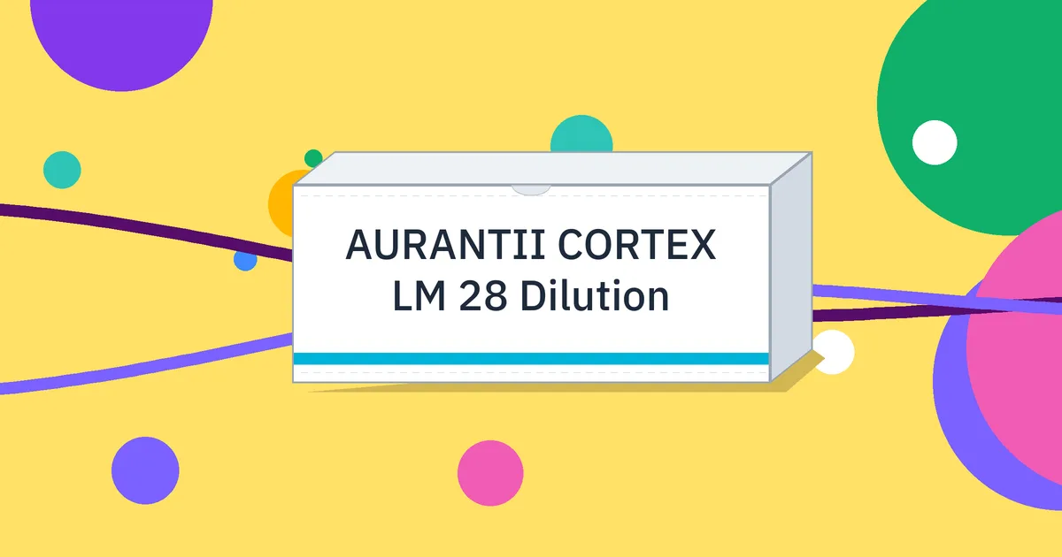 Symbolbild: Packung mit der Aufschrift AURANTII CORTEX LM 28 Dilution (PZN 13373435) – Verfügbarkeit und Bezug in Apotheken in Frankfurt am Main