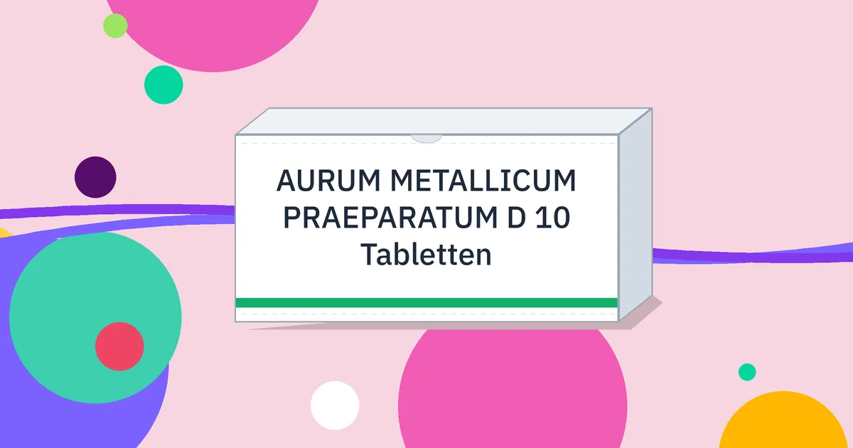 Symbolbild: Packung mit der Aufschrift AURUM METALLICUM PRAEPARATUM D 10 Tabletten (PZN 19390972) – Verfügbarkeit und Bezug in Apotheken in Frankfurt am Main