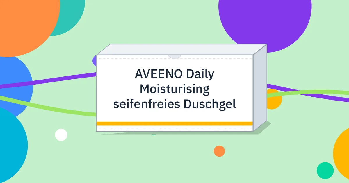 Symbolbild: Packung mit der Aufschrift AVEENO Daily Moisturising seifenfreies Duschgel (PZN 19342967) – Verfügbarkeit und Bezug in Apotheken in Frankfurt am Main