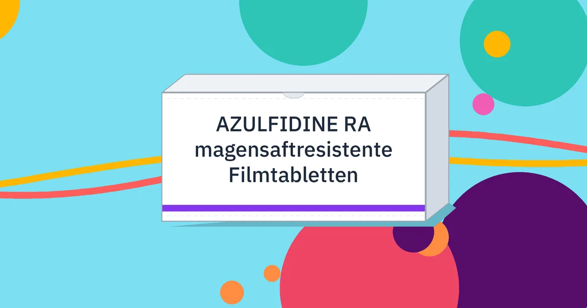 Symbolbild: Packung mit der Aufschrift AZULFIDINE RA magensaftresistente Filmtabletten (PZN 04832252) – Verfügbarkeit und Bezug in Apotheken in Frankfurt am Main