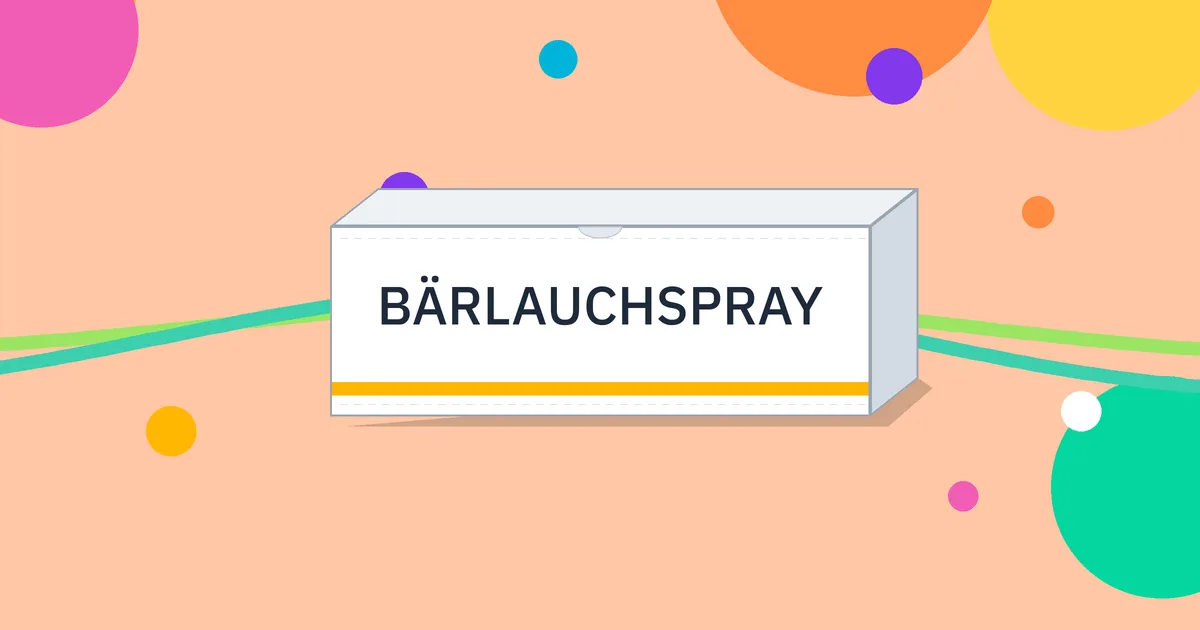 Symbolbild: Packung mit der Aufschrift BÄRLAUCHSPRAY (PZN 11712040) – Verfügbarkeit und Bezug in Apotheken in Frankfurt am Main