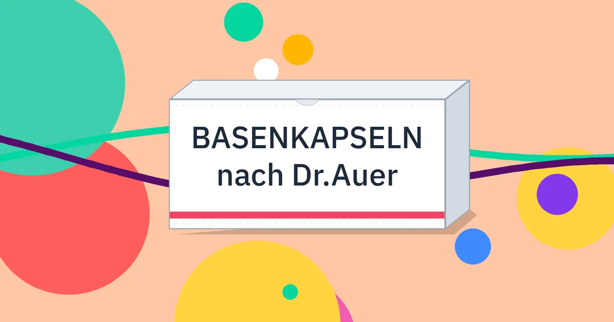 Symbolbild: Packung mit der Aufschrift BASENKAPSELN nach Dr.Auer (PZN 02739229) – Verfügbarkeit und Bezug in Apotheken in Frankfurt am Main