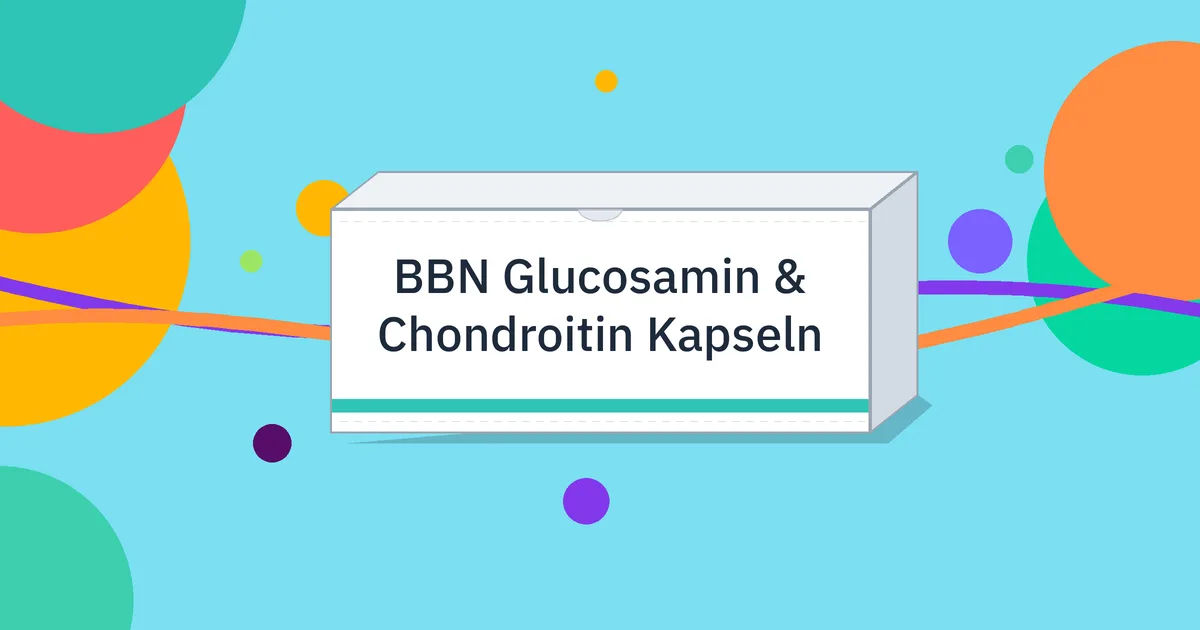 Symbolbild: Packung mit der Aufschrift BBN Glucosamin & Chondroitin Kapseln (PZN 18155453) – Verfügbarkeit und Bezug in Apotheken in Frankfurt am Main