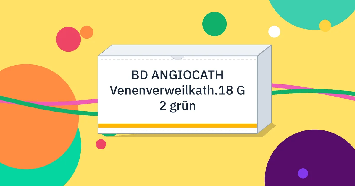 Symbolbild: Packung mit der Aufschrift BD ANGIOCATH Venenverweilkath.18 G 2 grün (PZN 04083342) – Verfügbarkeit und Bezug in Apotheken in Frankfurt am Main