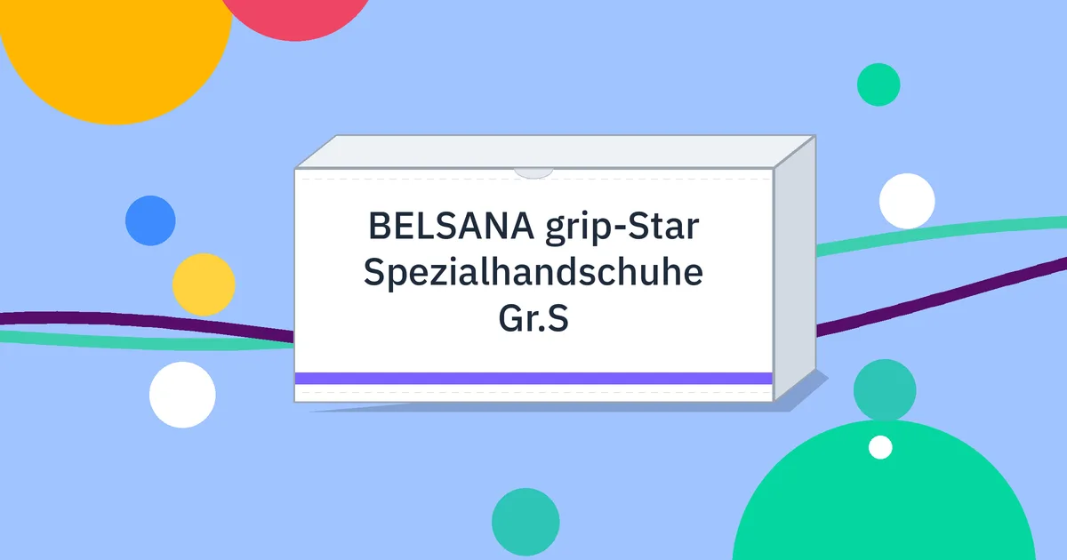 Symbolbild: Packung mit der Aufschrift BELSANA grip-Star Spezialhandschuhe Gr.S (PZN 10764945) – Verfügbarkeit und Bezug in Apotheken in Frankfurt am Main