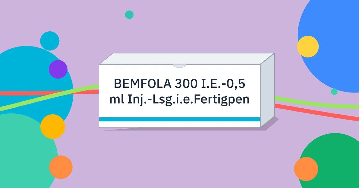 Symbolbild: Packung mit der Aufschrift BEMFOLA 300 I.E.-0,5 ml Inj.-Lsg.i.e.Fertigpen (PZN 17929444) – Verfügbarkeit und Bezug in Apotheken in Frankfurt am Main