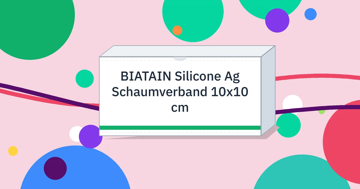 Symbolbild: Packung mit der Aufschrift BIATAIN Silicone Ag Schaumverband 10x10 cm (PZN 19171431) – Verfügbarkeit und Bezug in Apotheken in Frankfurt am Main