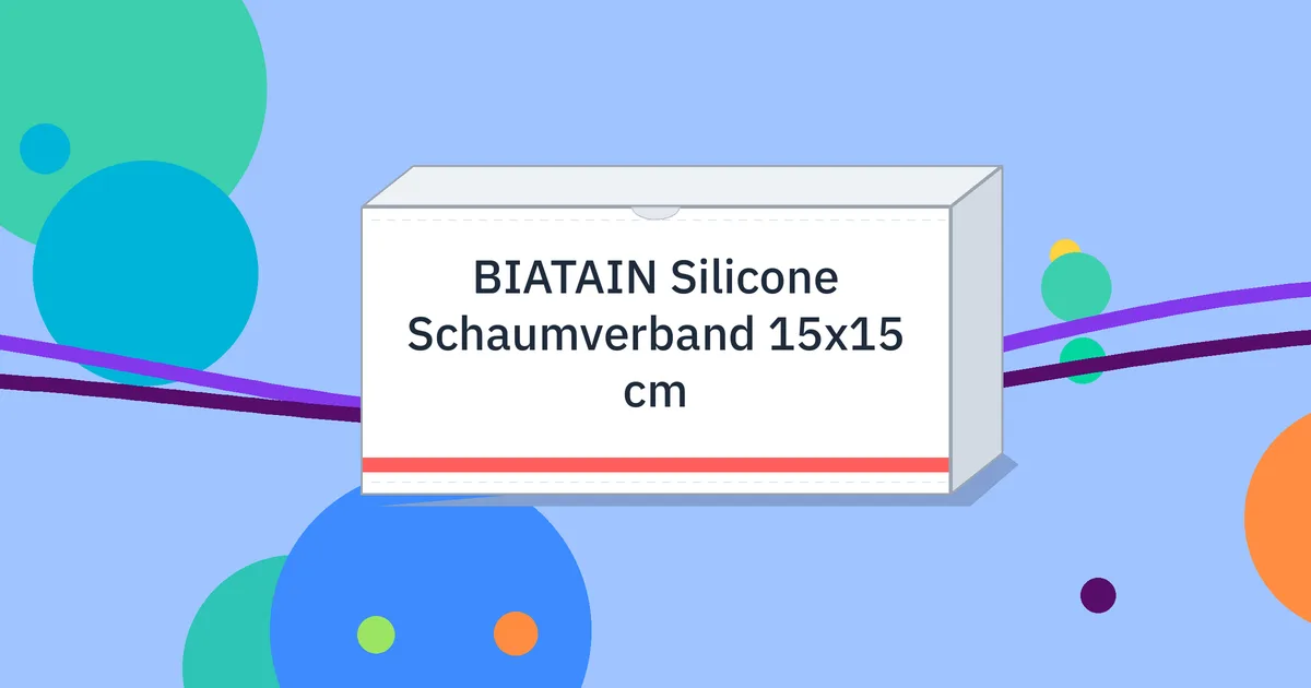 Symbolbild: Packung mit der Aufschrift BIATAIN Silicone Schaumverband 15x15 cm (PZN 18670020) – Verfügbarkeit und Bezug in Apotheken in Frankfurt am Main