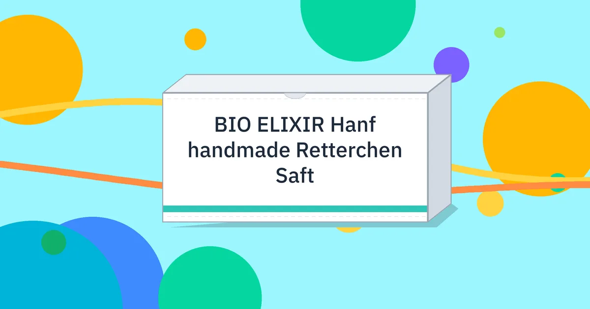 Symbolbild: Packung mit der Aufschrift BIO ELIXIR Hanf handmade Retterchen Saft (PZN 16735465) – Verfügbarkeit und Bezug in Apotheken in Frankfurt am Main
