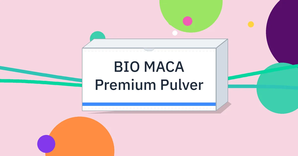 Symbolbild: Packung mit der Aufschrift BIO MACA Premium Pulver (PZN 09464847) – Verfügbarkeit und Bezug in Apotheken in Frankfurt am Main