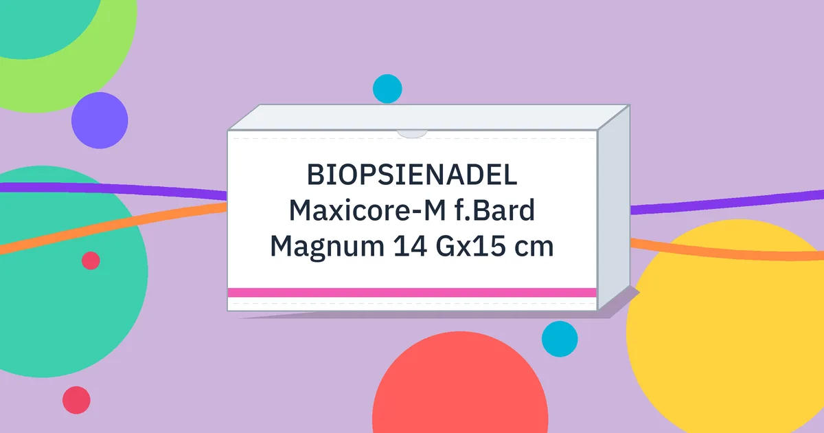 Symbolbild: Packung mit der Aufschrift BIOPSIENADEL Maxicore-M f.Bard Magnum 14 Gx15 cm (PZN 18811791) – Verfügbarkeit und Bezug in Apotheken in Frankfurt am Main