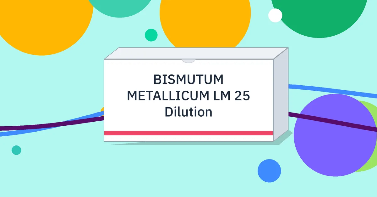 Symbolbild: Packung mit der Aufschrift BISMUTUM METALLICUM LM 25 Dilution (PZN 12794910) – Verfügbarkeit und Bezug in Apotheken in Frankfurt am Main