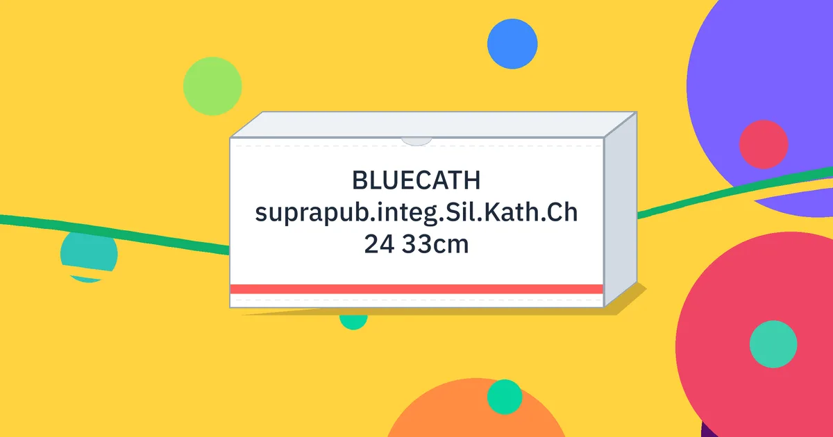Symbolbild: Packung mit der Aufschrift BLUECATH suprapub.integ.Sil.Kath.Ch 24 33cm (PZN 11851209) – Verfügbarkeit und Bezug in Apotheken in Frankfurt am Main