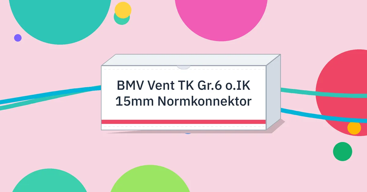 Symbolbild: Packung mit der Aufschrift BMV Vent TK Gr.6 o.IK 15mm Normkonnektor (PZN 18384372) – Verfügbarkeit und Bezug in Apotheken in Frankfurt am Main