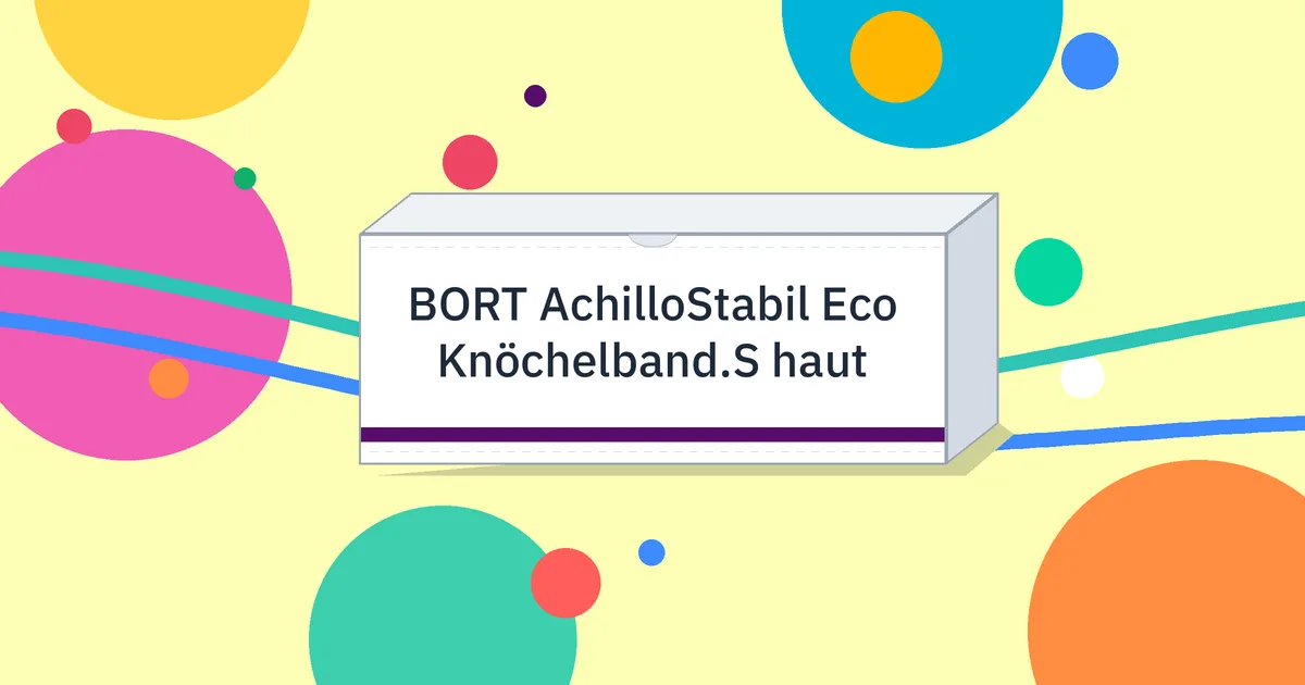 Symbolbild: Packung mit der Aufschrift BORT AchilloStabil Eco Knöchelband.S haut (PZN 09461056) – Verfügbarkeit und Bezug in Apotheken in Frankfurt am Main