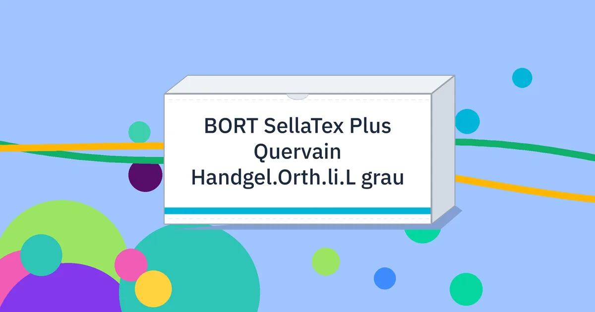 Symbolbild: Packung mit der Aufschrift BORT SellaTex Plus Quervain Handgel.Orth.li.L grau (PZN 19635043) – Verfügbarkeit und Bezug in Apotheken in Frankfurt am Main