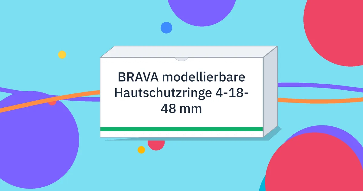 Symbolbild: Packung mit der Aufschrift BRAVA modellierbare Hautschutzringe 4-18-48 mm (PZN 09543771) – Verfügbarkeit und Bezug in Apotheken in Frankfurt am Main