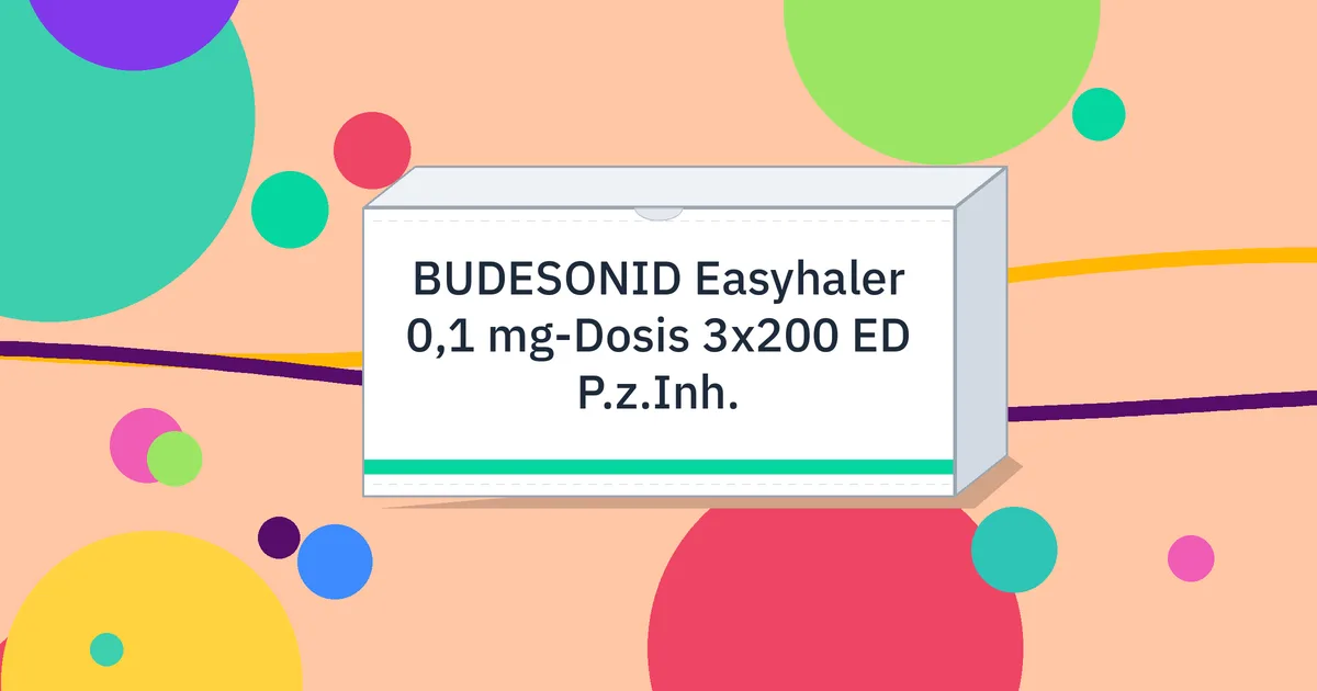 Symbolbild: Packung mit der Aufschrift BUDESONID Easyhaler 0,1 mg-Dosis 3x200 ED P.z.Inh. (PZN 09235035) – Verfügbarkeit und Bezug in Apotheken in Frankfurt am Main