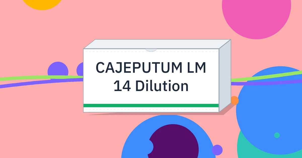 Symbolbild: Packung mit der Aufschrift CAJEPUTUM LM 14 Dilution (PZN 12799592) – Verfügbarkeit und Bezug in Apotheken in Frankfurt am Main