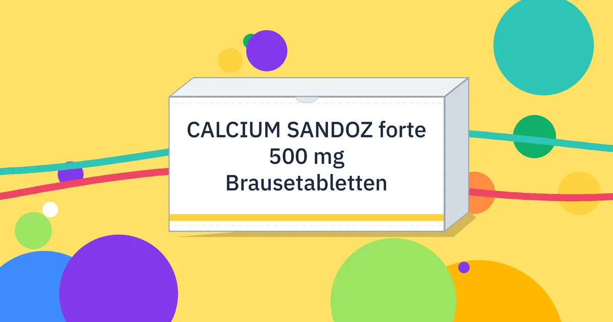 Symbolbild: Packung mit der Aufschrift CALCIUM SANDOZ forte 500 mg Brausetabletten (PZN 17306016) – Verfügbarkeit und Bezug in Apotheken in Frankfurt am Main