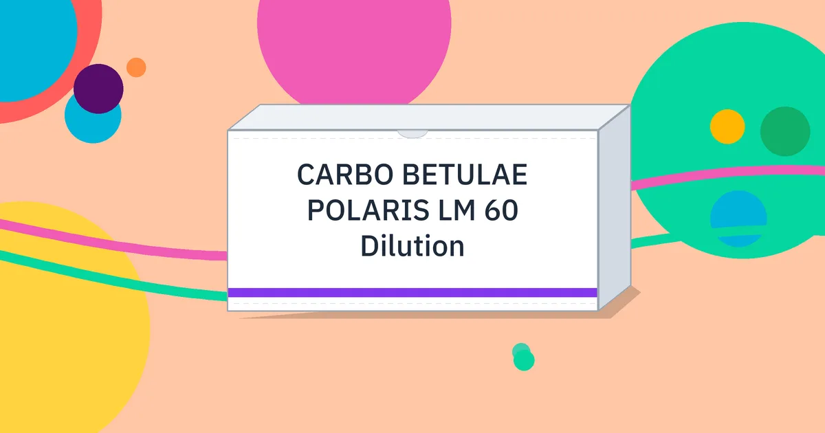 Symbolbild: Packung mit der Aufschrift CARBO BETULAE POLARIS LM 60 Dilution (PZN 13764472) – Verfügbarkeit und Bezug in Apotheken in Frankfurt am Main