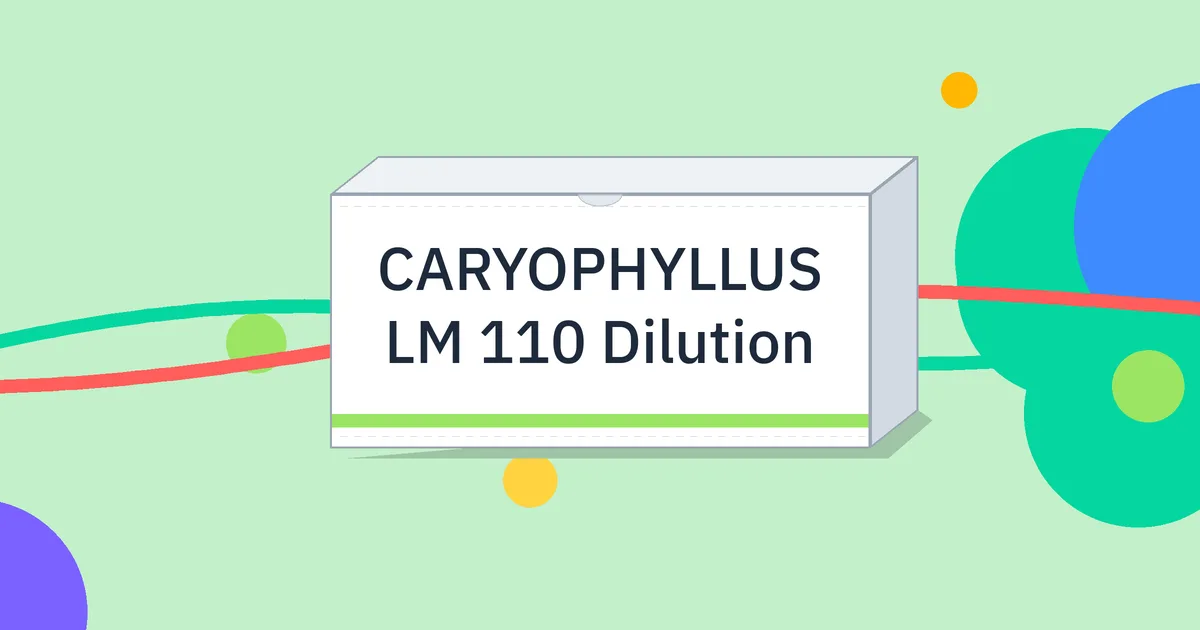 Symbolbild: Packung mit der Aufschrift CARYOPHYLLUS LM 110 Dilution (PZN 13432250) – Verfügbarkeit und Bezug in Apotheken in Frankfurt am Main