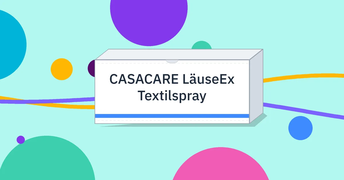 Symbolbild: Packung mit der Aufschrift CASACARE LäuseEx Textilspray (PZN 13857251) – Verfügbarkeit und Bezug in Apotheken in Frankfurt am Main